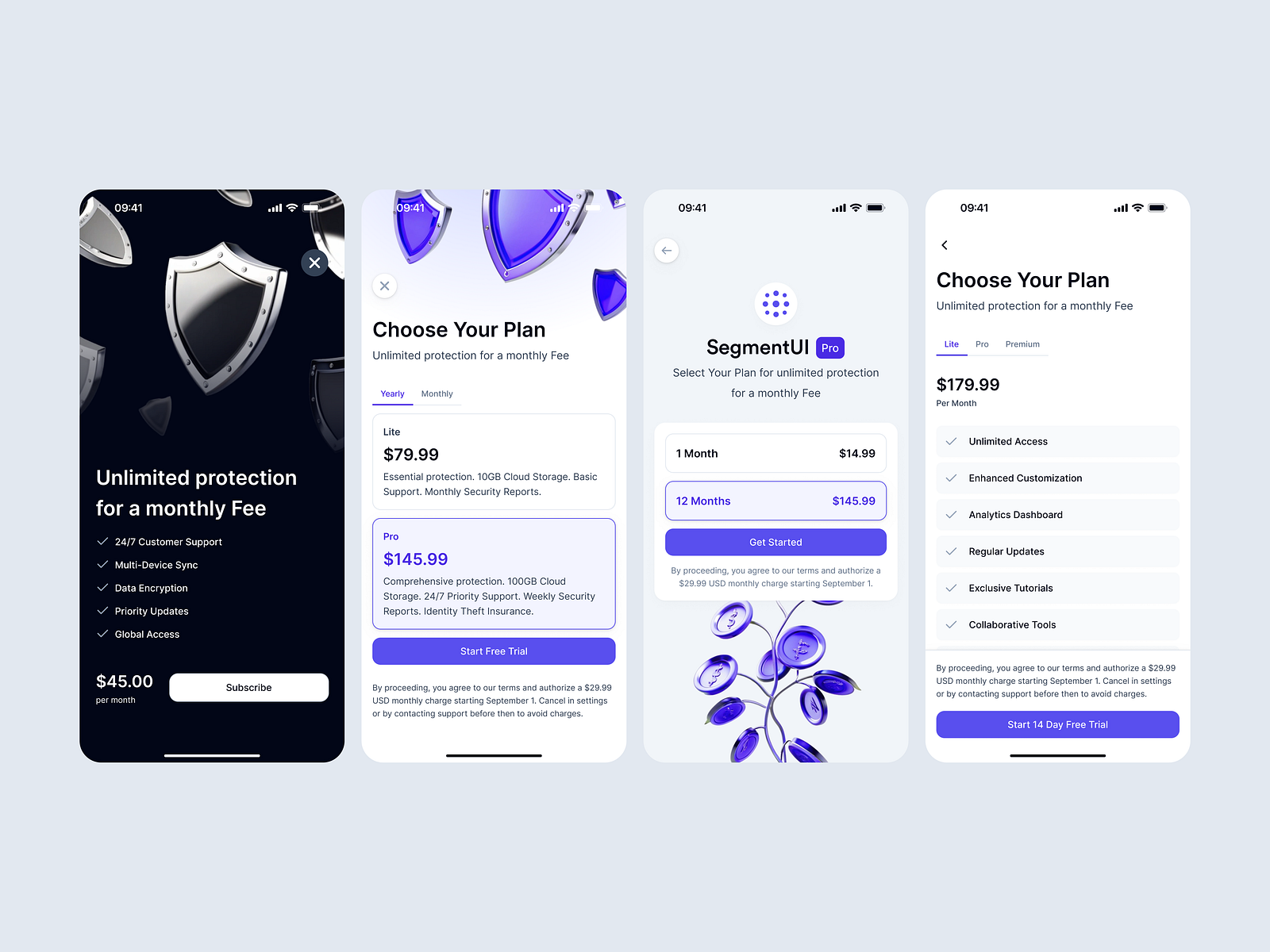 Pricing Screens - Mobile/iOS/Android by Nabeel on Dribbble