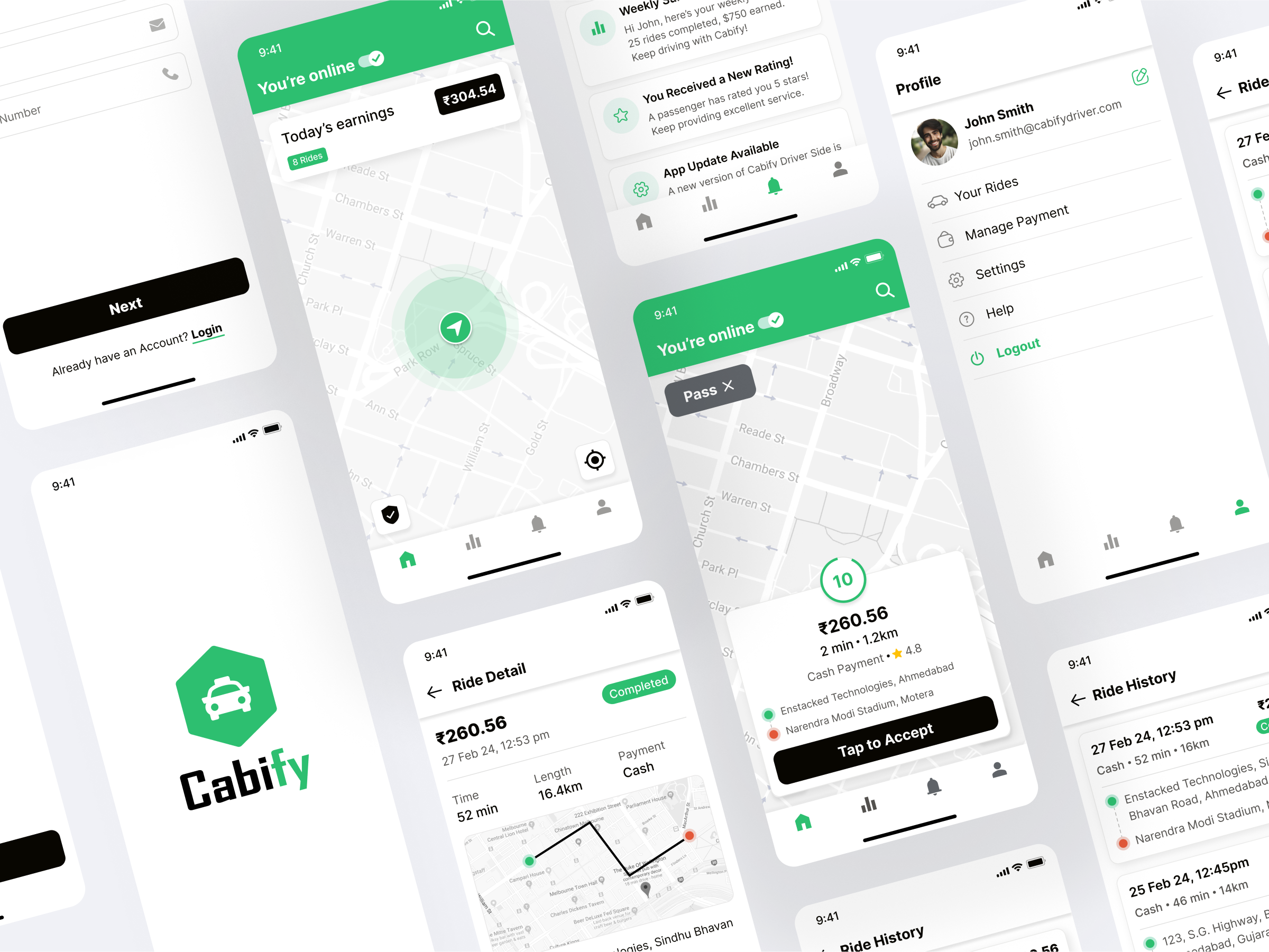 Cabify - Cab Booking App: Driver Side by Enstacked™ on Dribbble