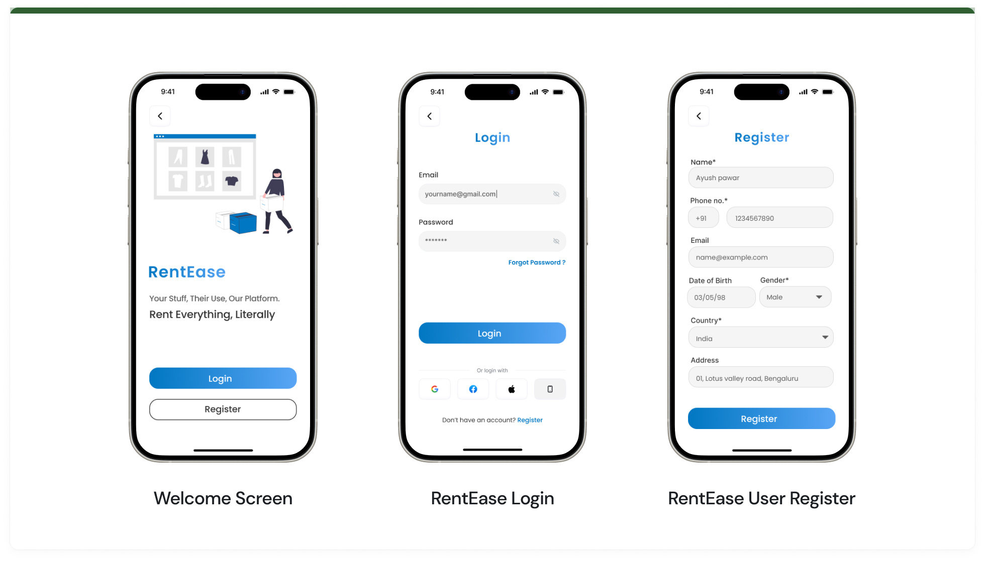 RentEase- UI/UX Case Study:- Peer-to-peer rental app concept. by Ayush ...