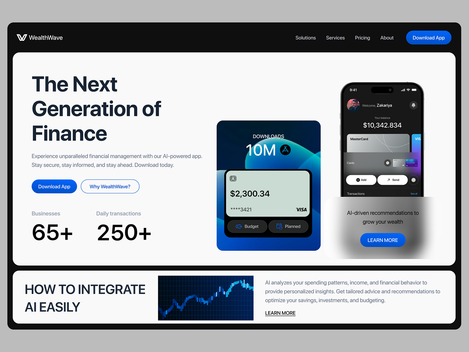 Finance App Landing Page Design by Zakariya Buhari on Dribbble