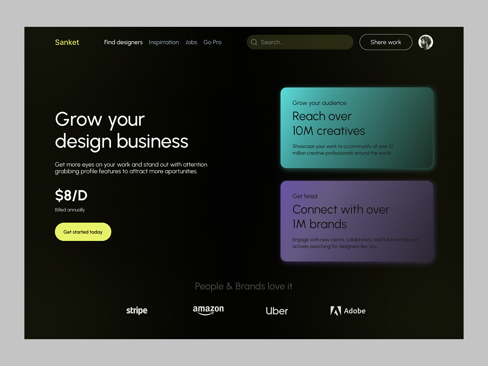 Hero Exploration / UI Design by Sanket Unagar on Dribbble