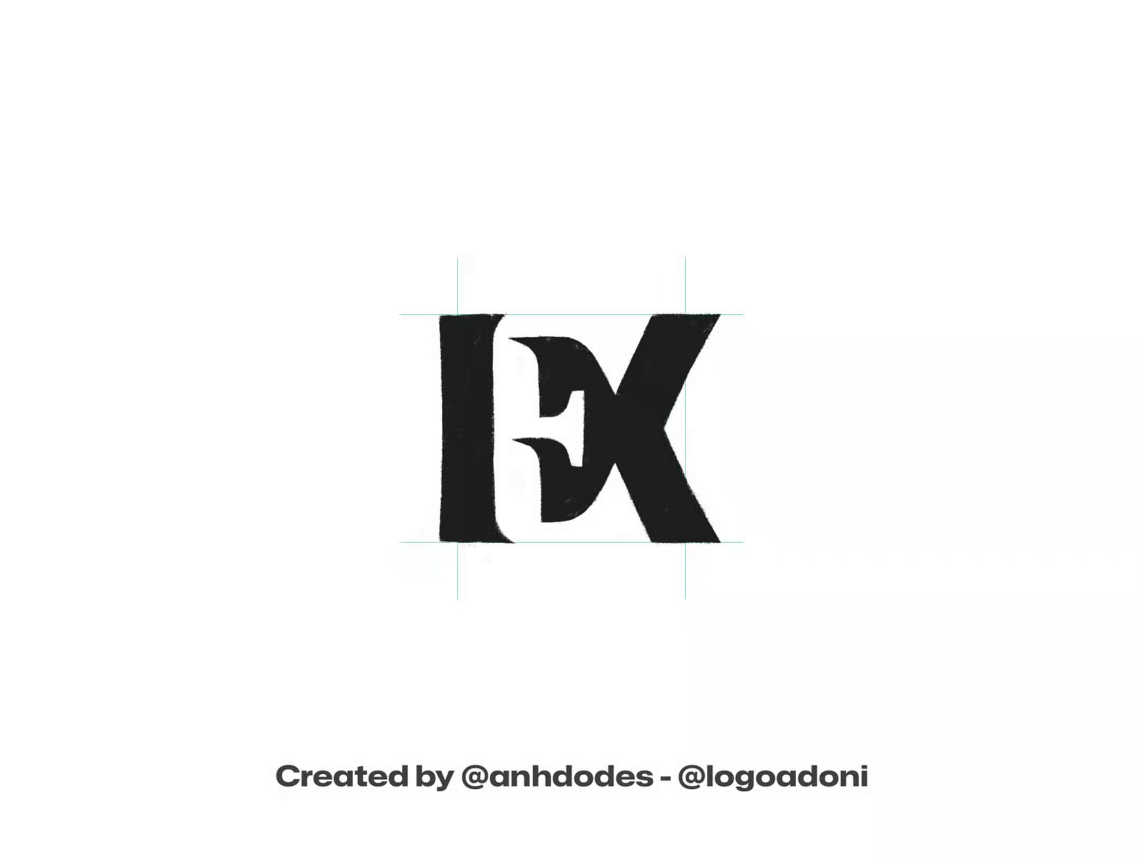 Lettering EXK monogram typography ready-made logo for sale by Anh Do ...