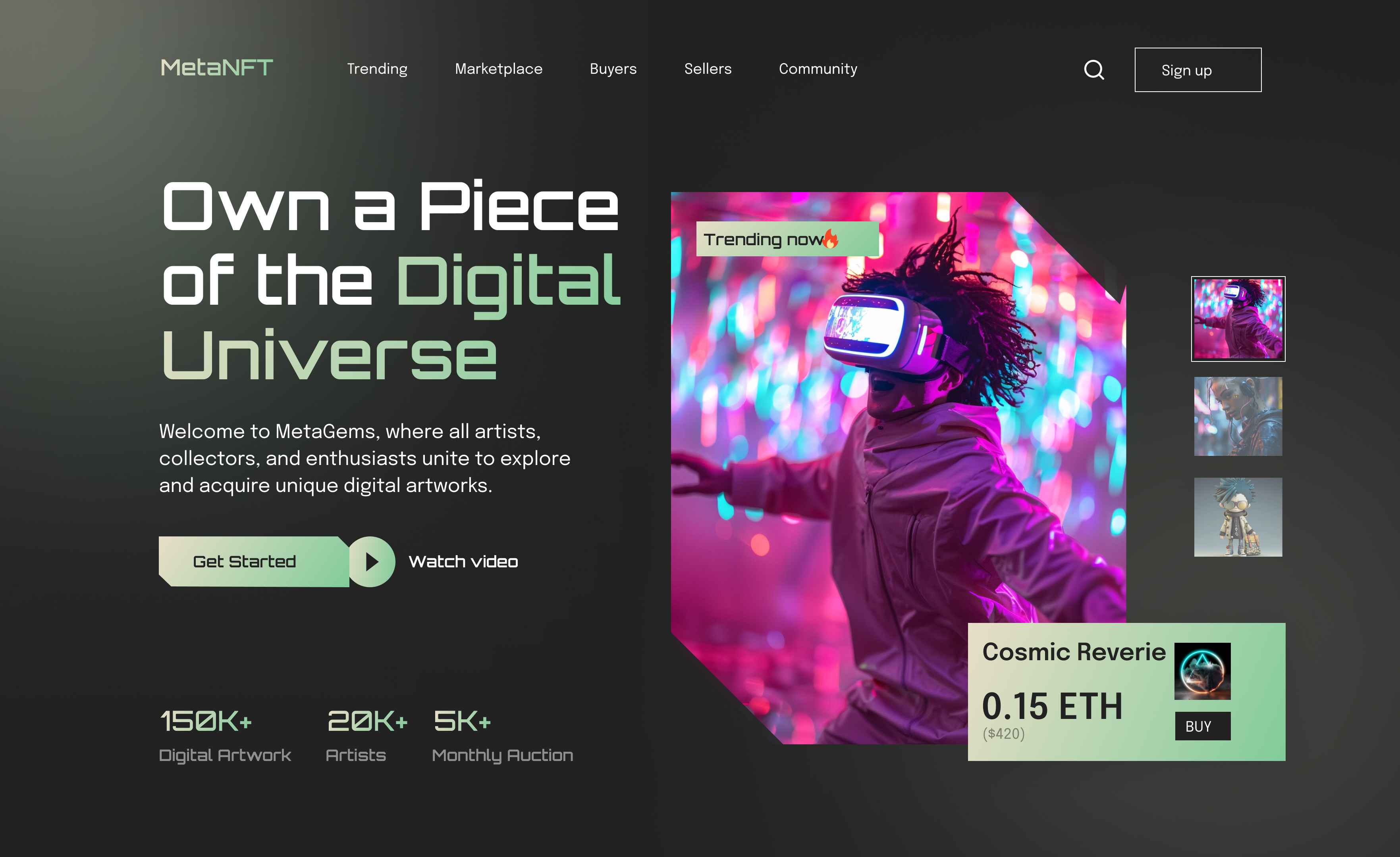MetaNFT- Digital Art landing Page by Mehbubur Rahman on Dribbble