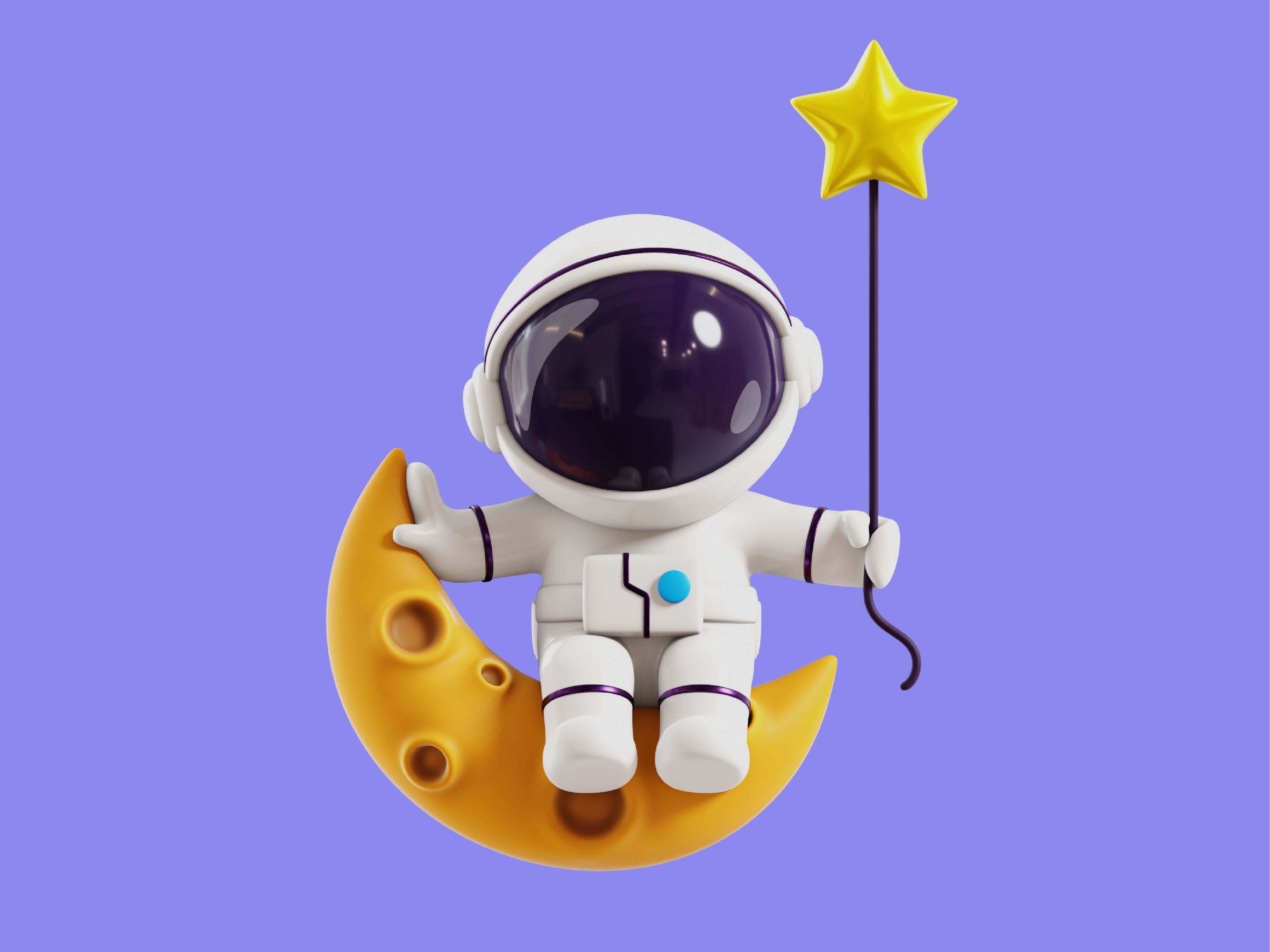 Astro on Moon with Star🧑🏻‍🚀🌙⭐ by catalyst on Dribbble