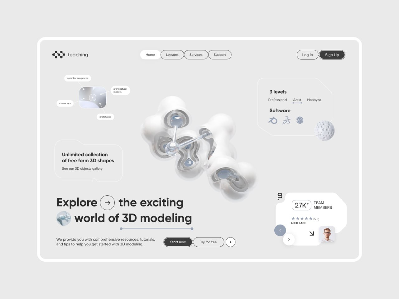 3D modeling learning by Outsider on Dribbble