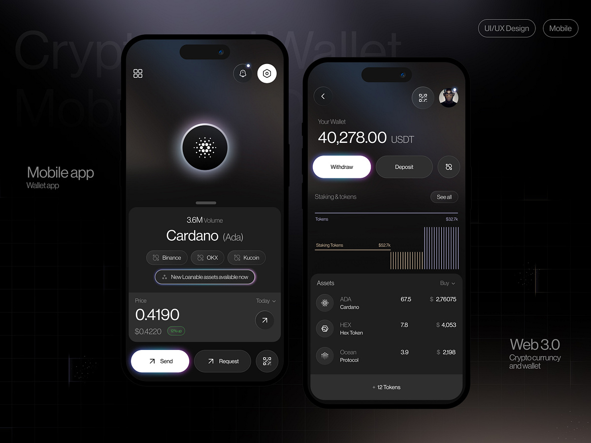 Crypto Wallet App Design by Sam Halpert for Awsmd on Dribbble