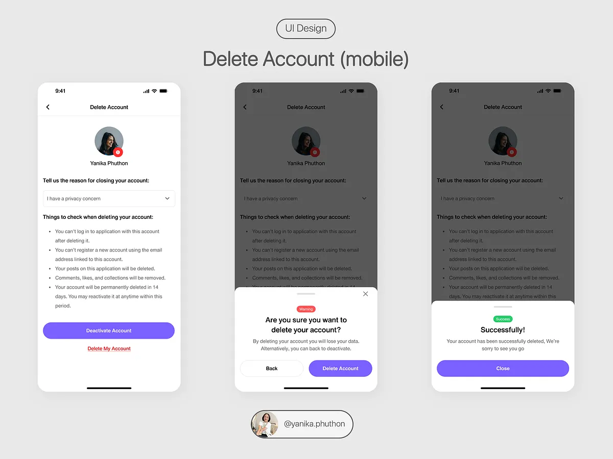Browse thousands of Delete Account images for design inspiration | Dribbble