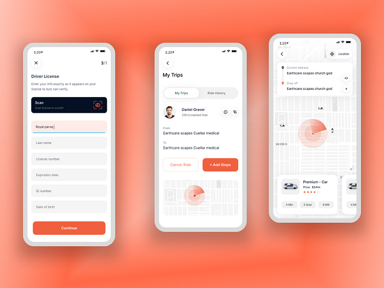 Driver App Design by Tooba Mujahid on Dribbble