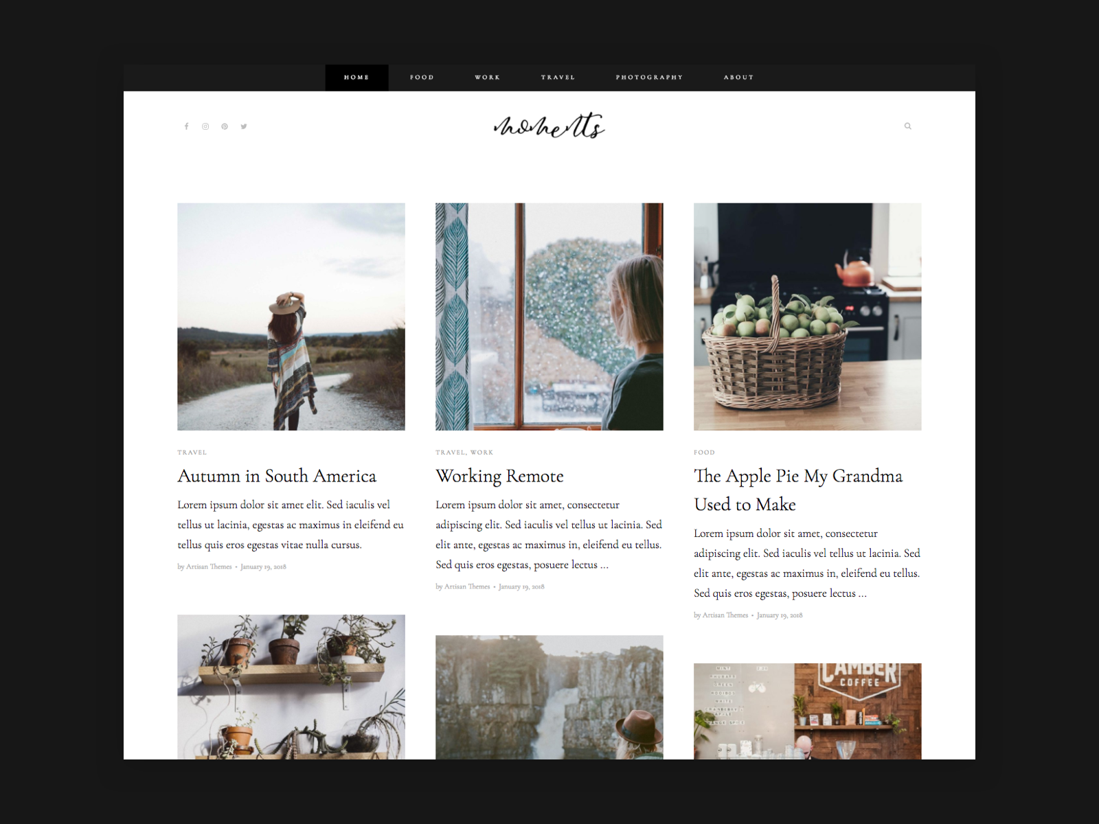 Moments — From Pepper+ WordPress Theme by Mai Knoblovits on Dribbble