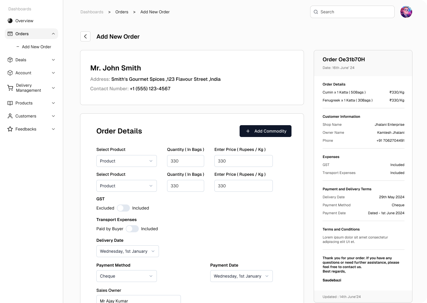 Commodity Trading Dashboard by Amit Rajput on Dribbble