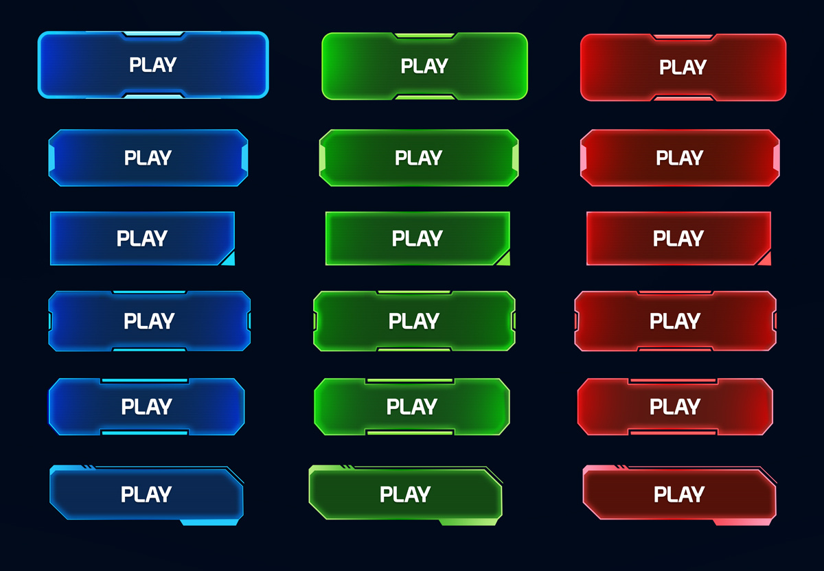 Sci Fi Game, Sci fi game button, Sci fi game UI set PSD by Muhammad ...