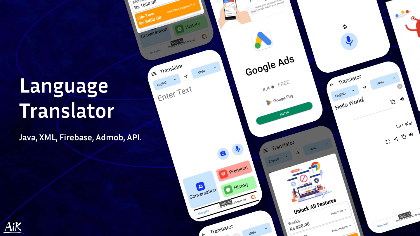 Language Translator App by Athar Ibrahim Khalid on Dribbble