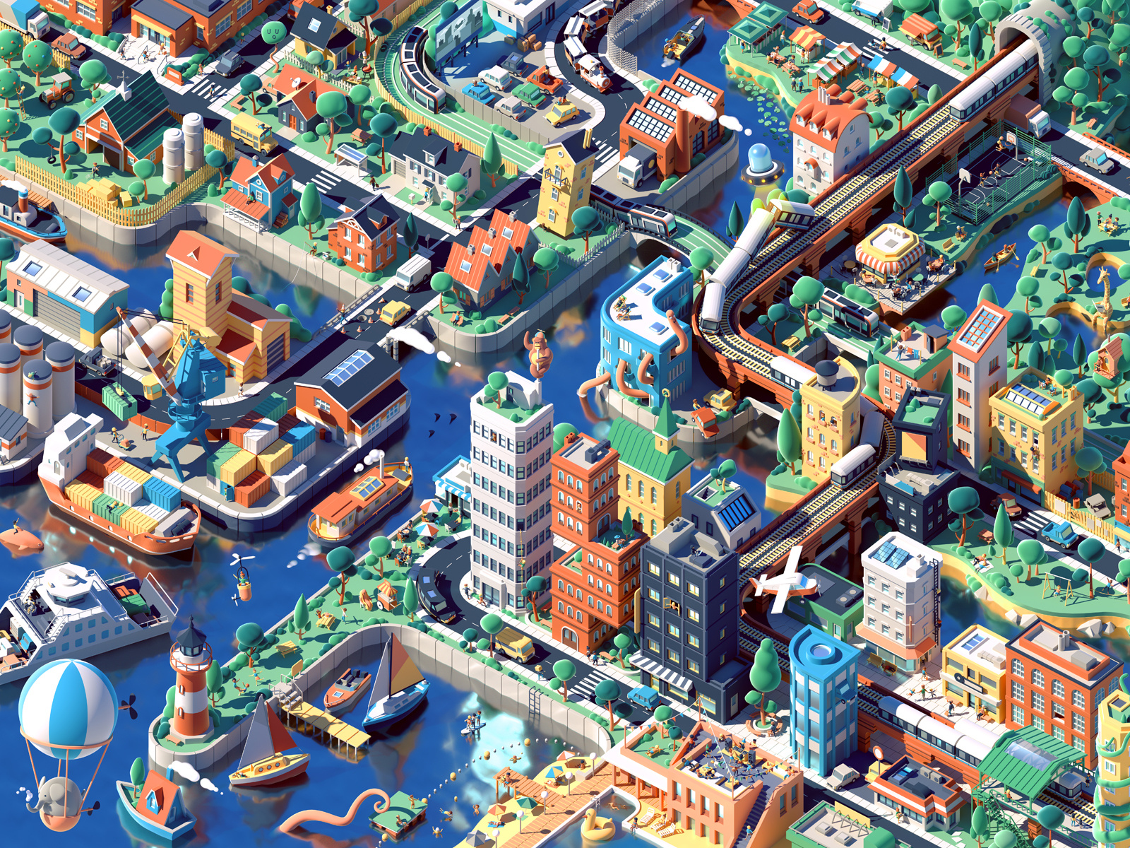 The City is Alive, a Puzzle 🧩 by Guillaume Kurkdjian on Dribbble