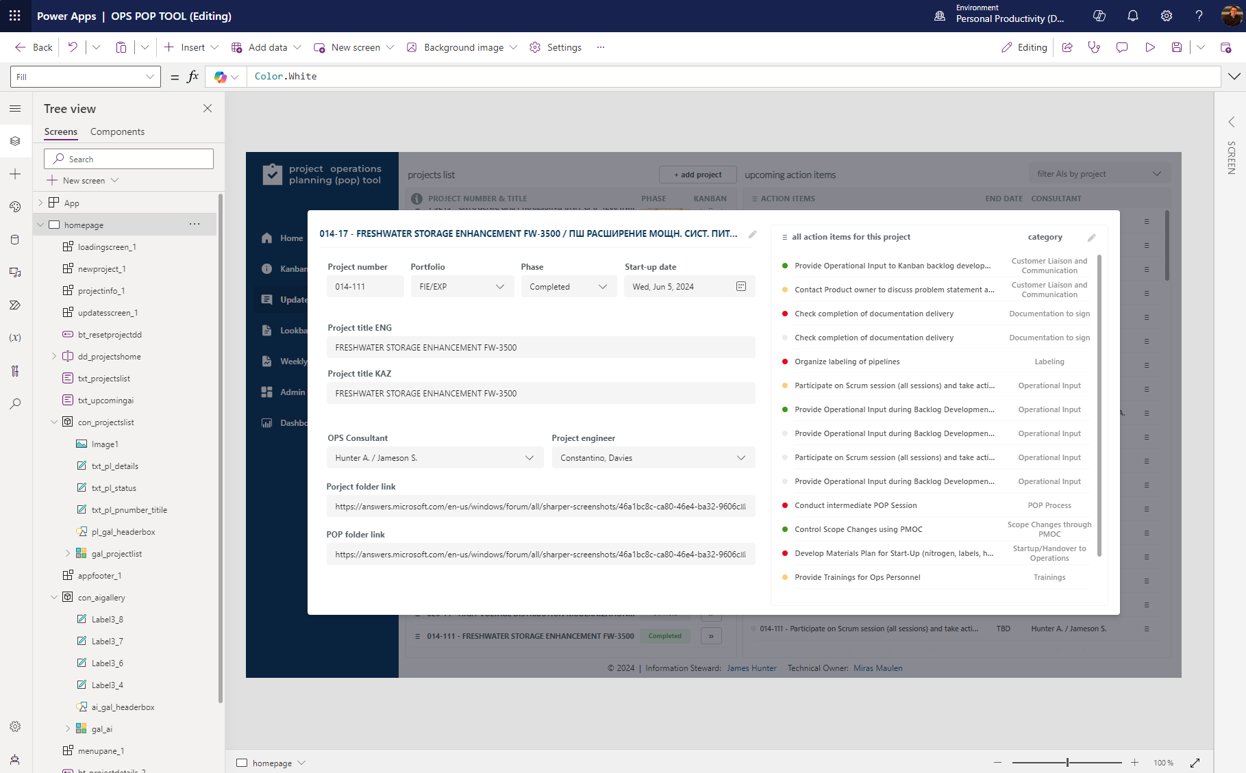 PowerApps UI - Project Management Tool by Miras M. on Dribbble