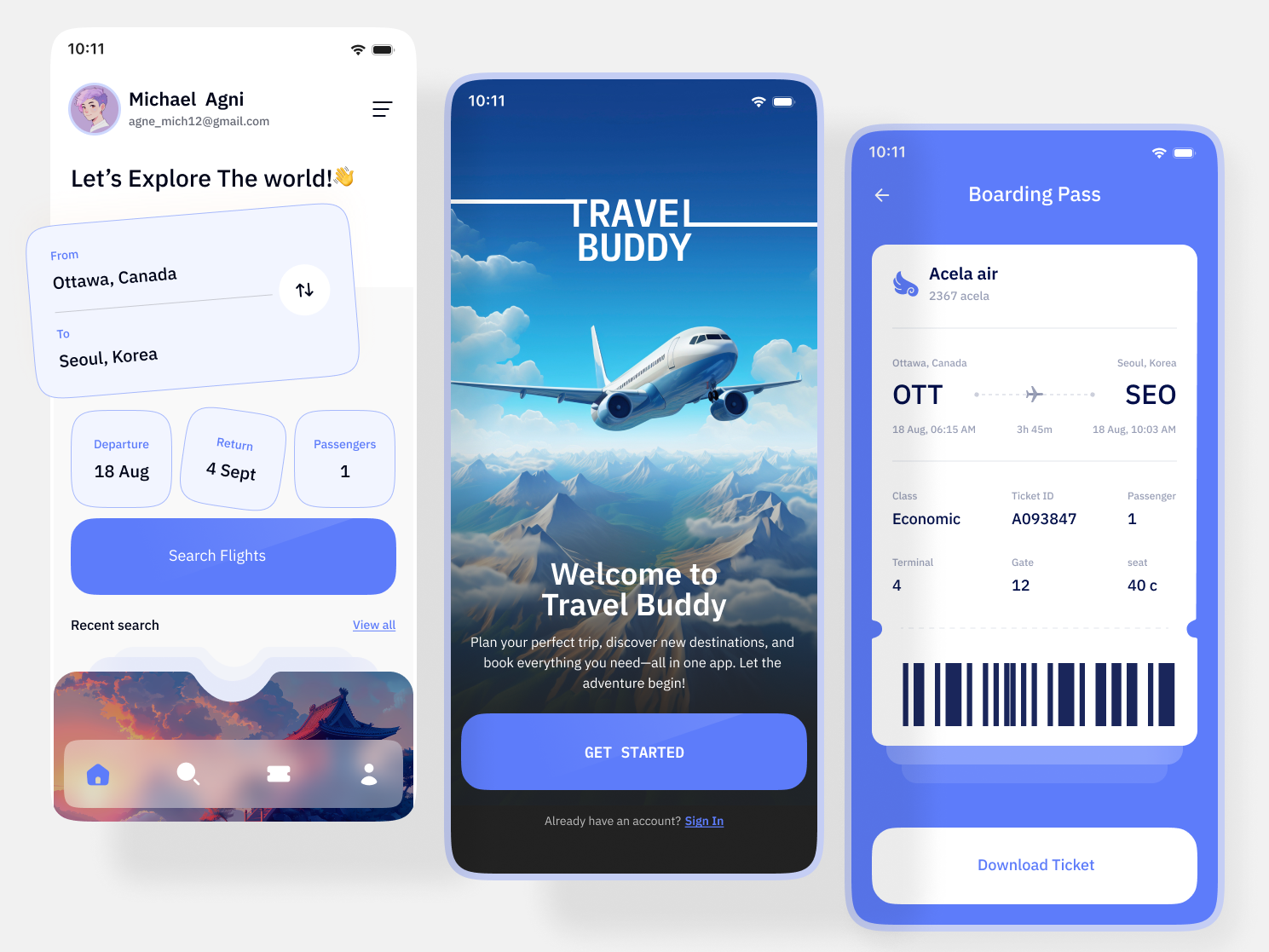 Travel booking app UI by inferno x24 on Dribbble