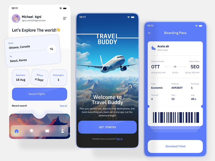 Travel booking app UI by inferno x24 on Dribbble