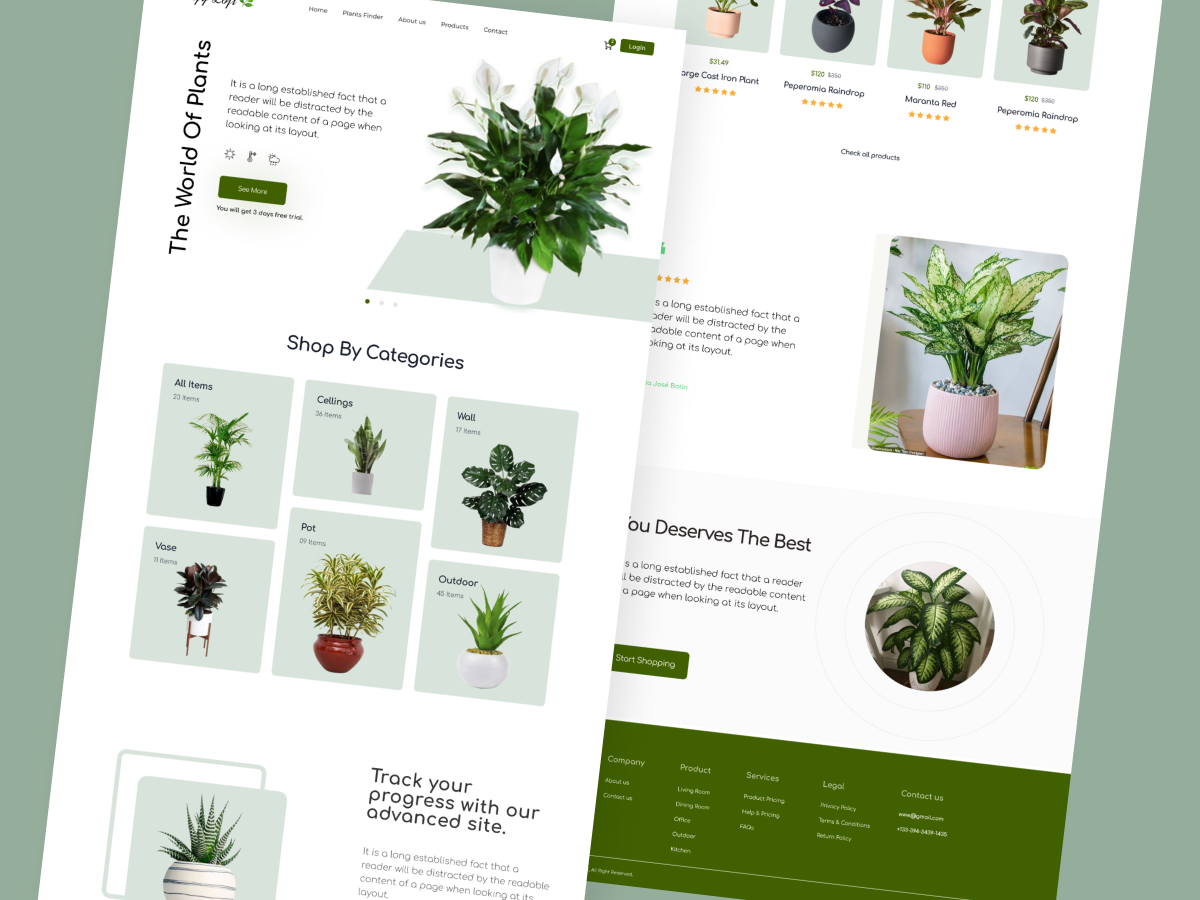 Plants - Website by Arisha_4Designs on Dribbble