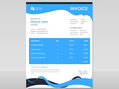Corporate Invoice Design designs, themes, templates and downloadable ...