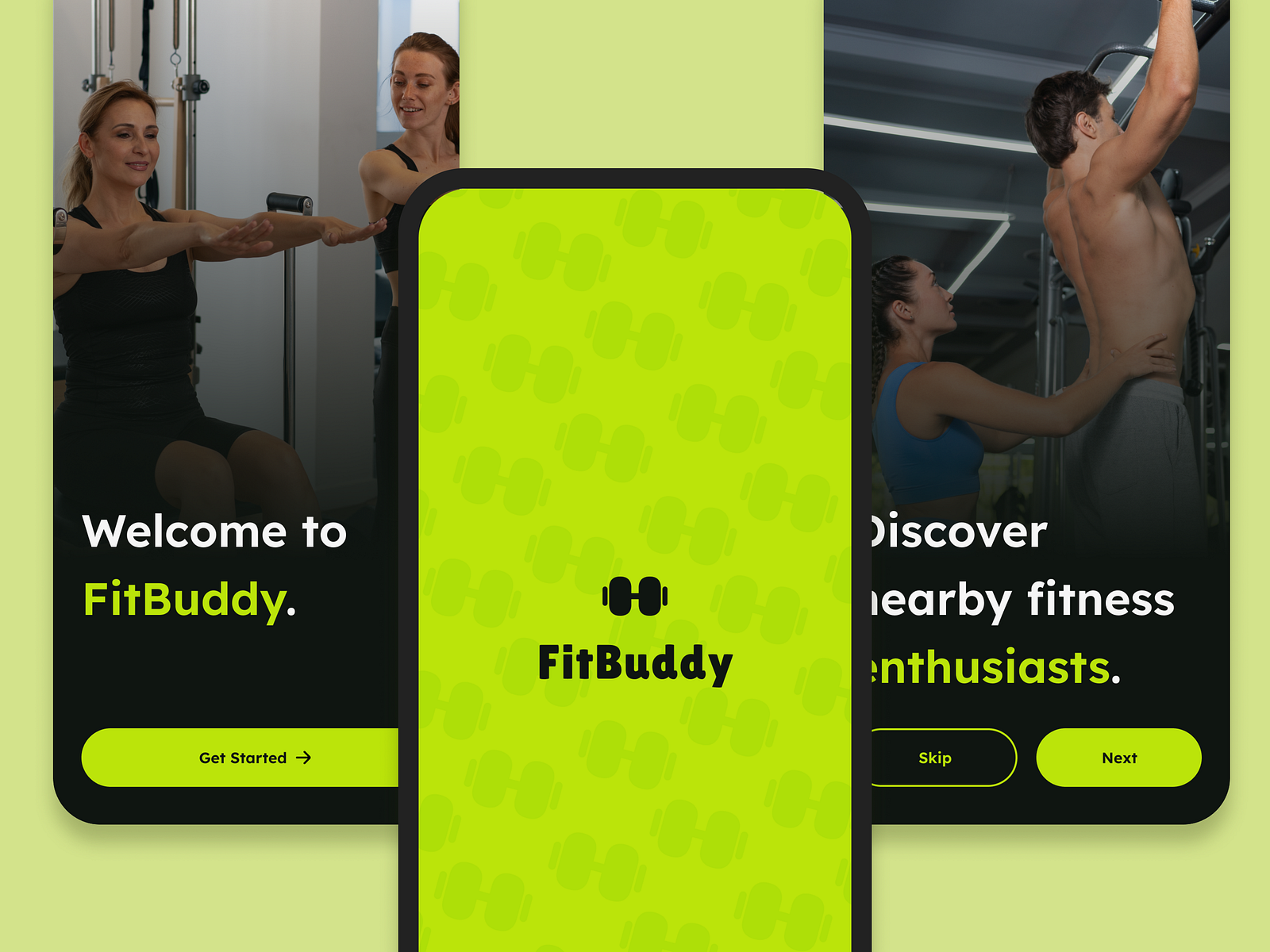 FitBuddy mobile app design- Gym Buddy Finder by Memoona Khan on Dribbble