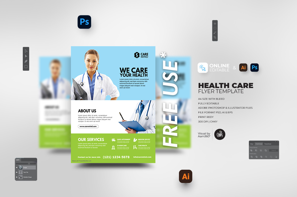 Health Care Flyer Template by Aam360 on Dribbble