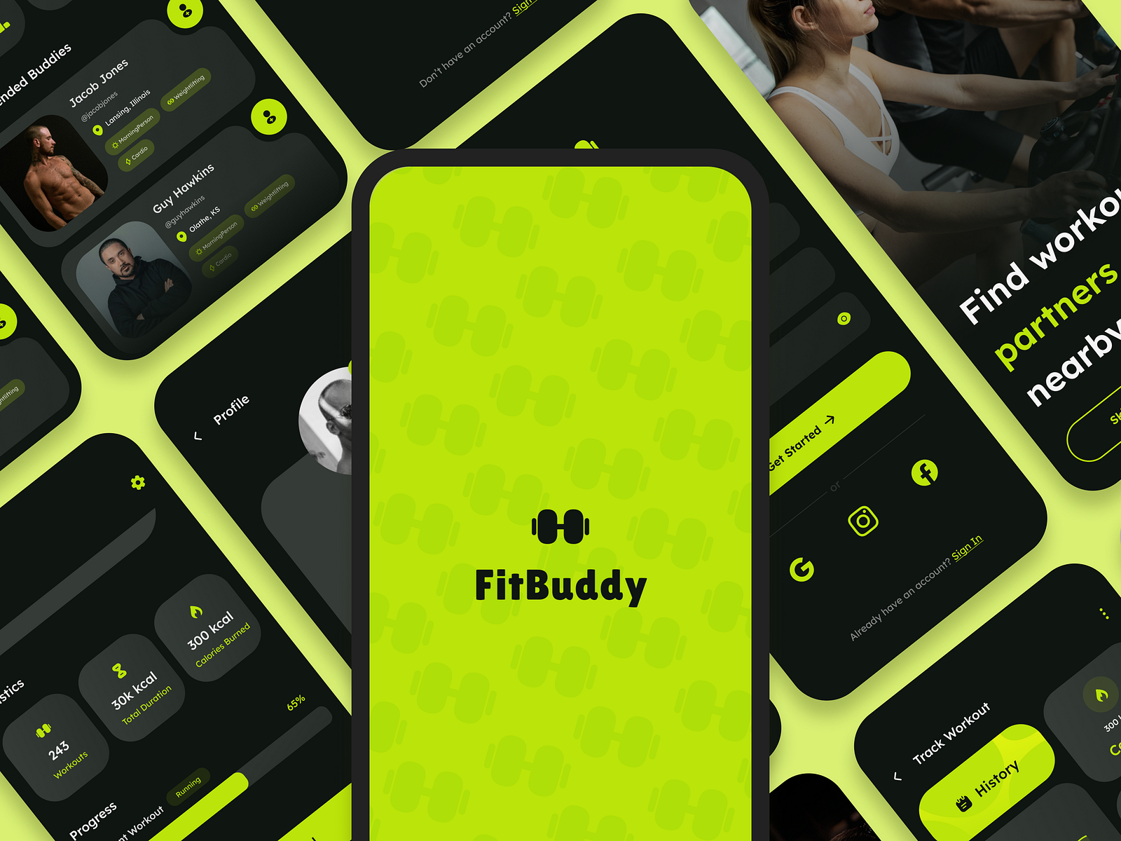 FitBuddy Mobile App Design - Gym Buddy Finder by Memoona Khan on Dribbble