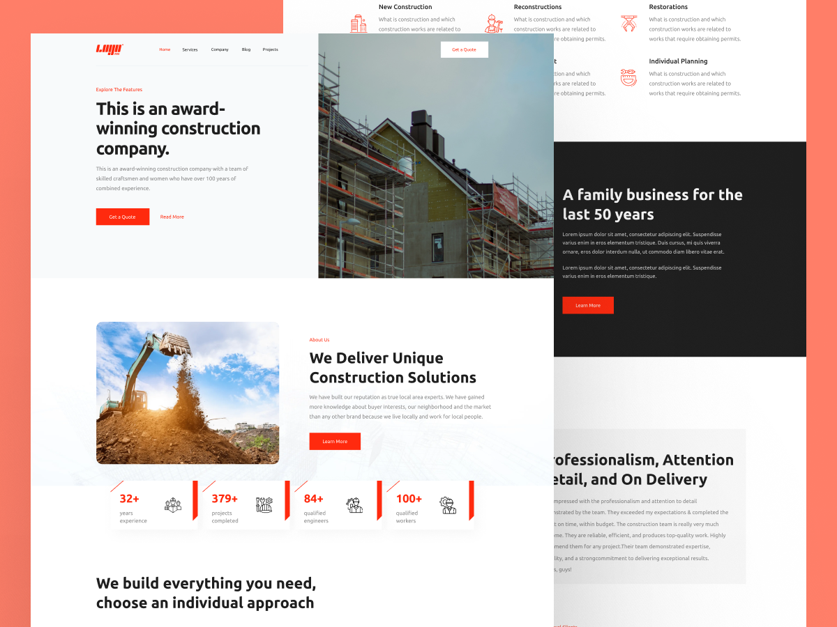 Construction Portfolio designs, themes, templates and downloadable ...