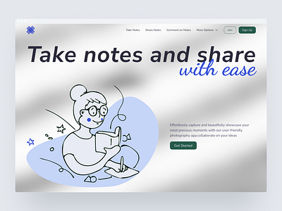 Note taking app Landing Page Hero Web Design UI UX by Mostafa Younis on ...