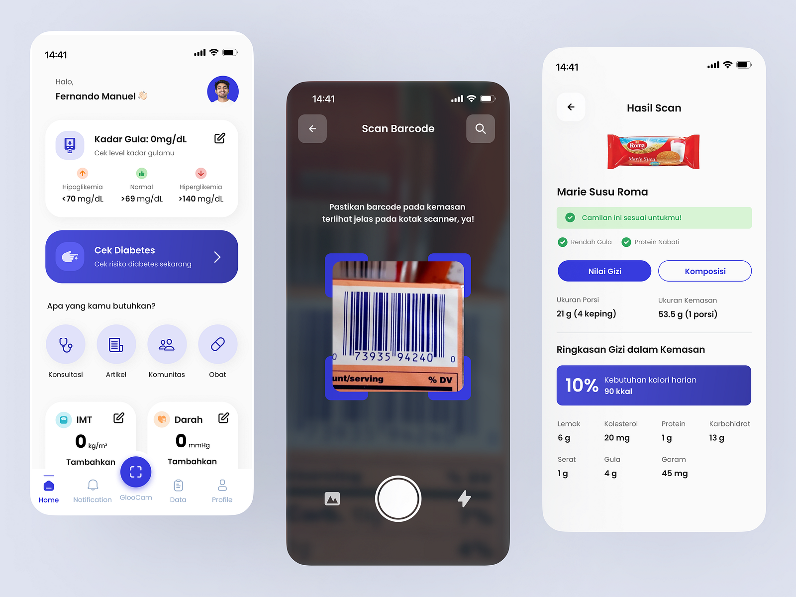 Gloo - Glucose Tracker by Fitrotin Nadzilah on Dribbble