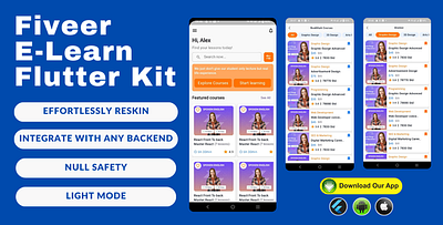 ELearning App UI Flutter by Jaameeees- on Dribbble