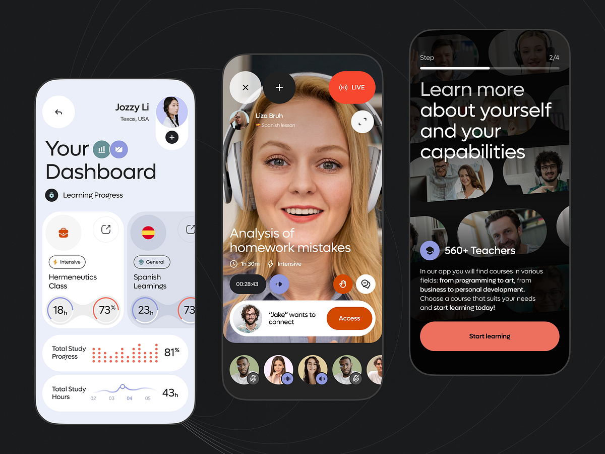 Online Education - Mobile app by Anastasia Golovko on Dribbble