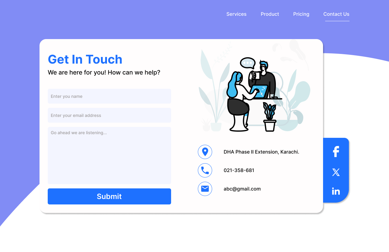 Contact Us UI Design by Ali Shahid on Dribbble