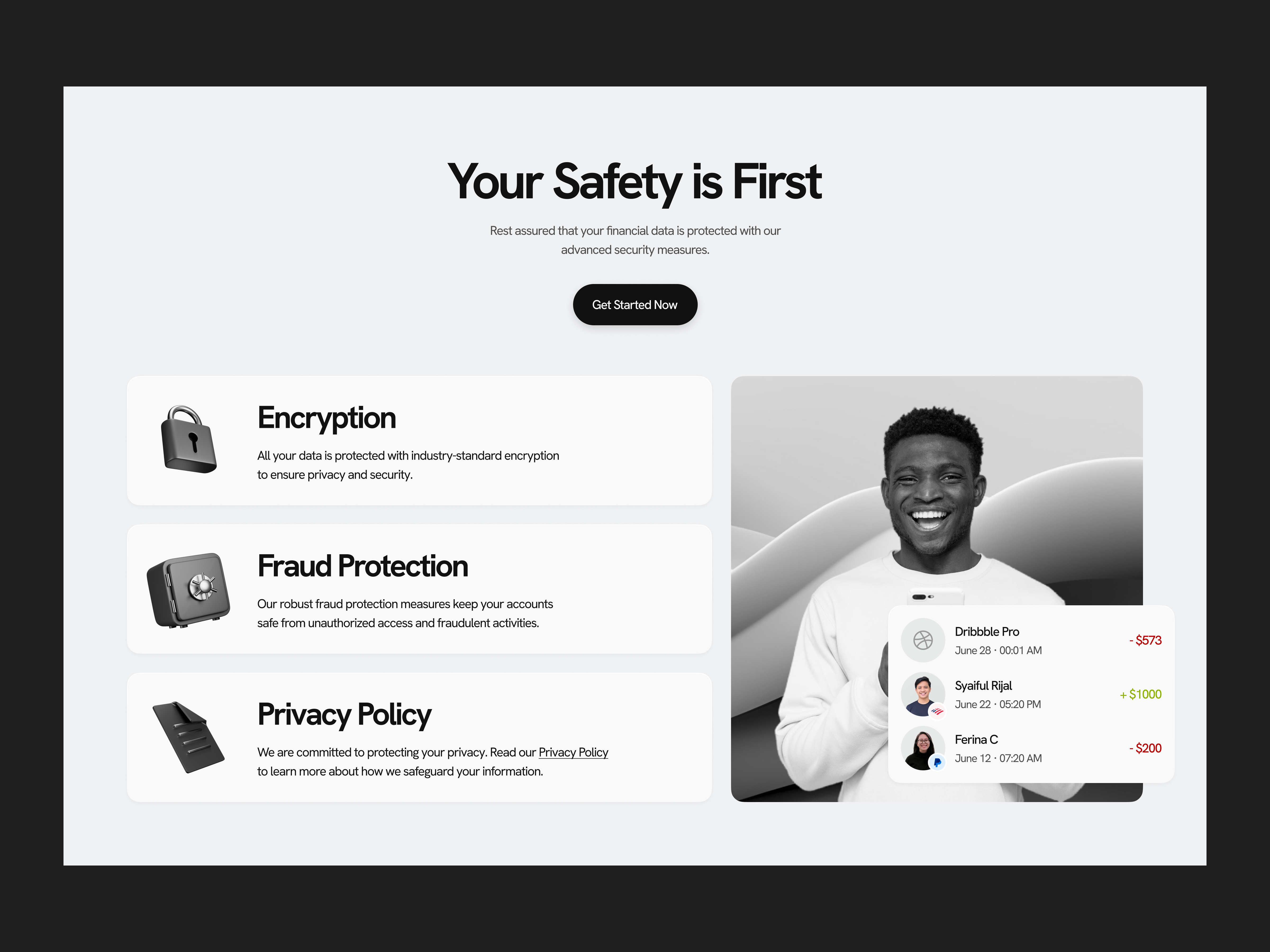 Pesse - Fintech Landing Page by Rijal for Sogee on Dribbble