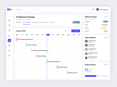 Project Timeline Dashboard by Dhrumin Sabalpara on Dribbble