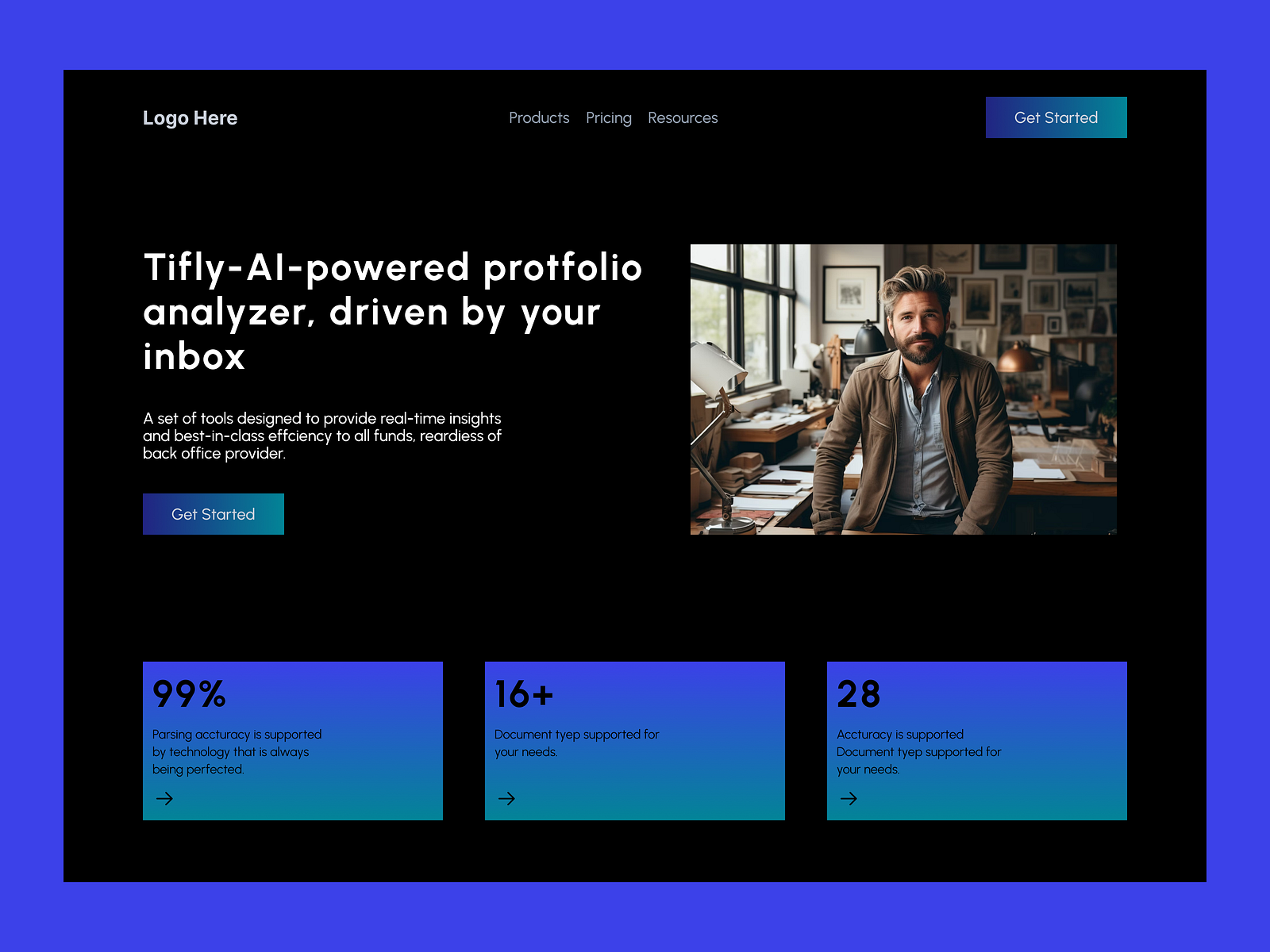 “Bold Hero Section Design for Modern Websites” by Sanket Unagar on Dribbble