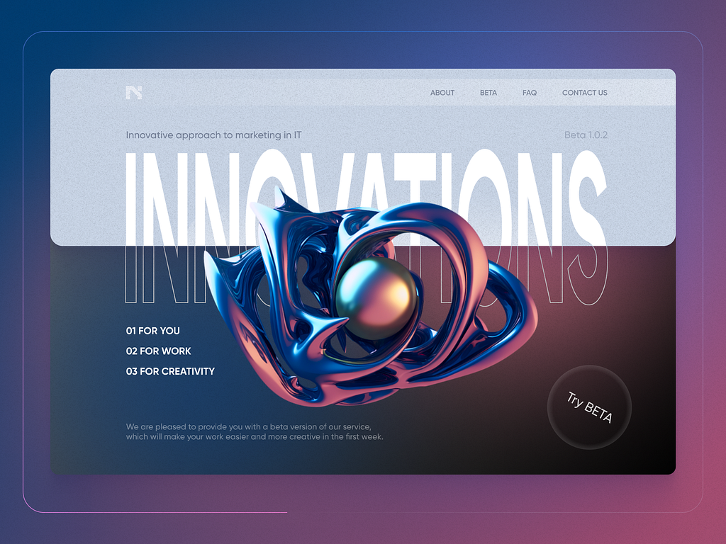 Creative Inspiration | Website Landing page by Julia Silences on Dribbble