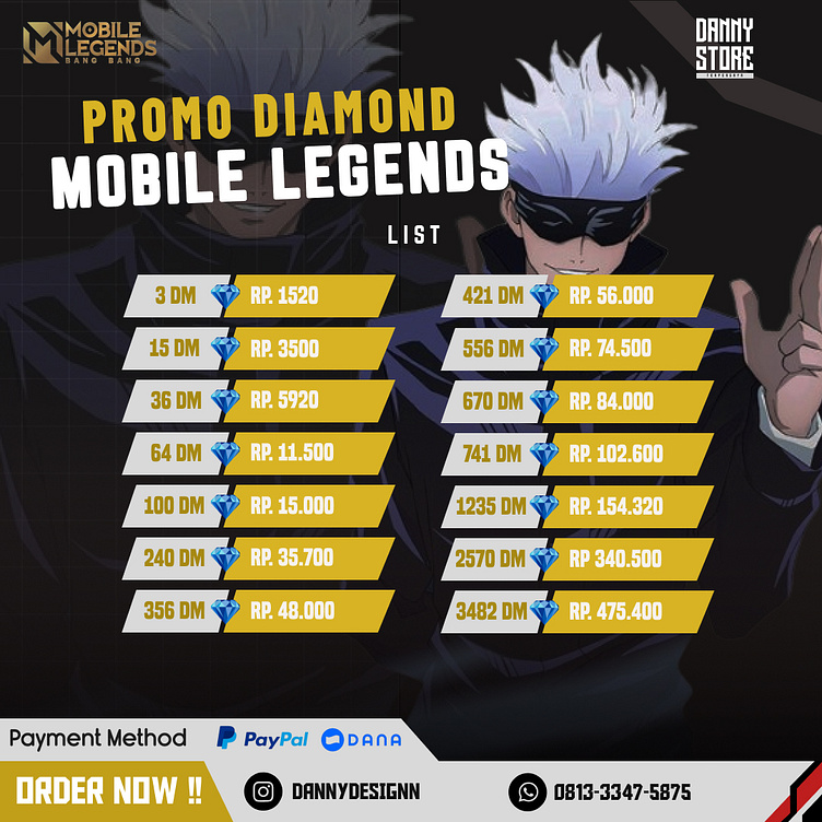 Top up diamond MLBB, Just design by Danny Designn on Dribbble