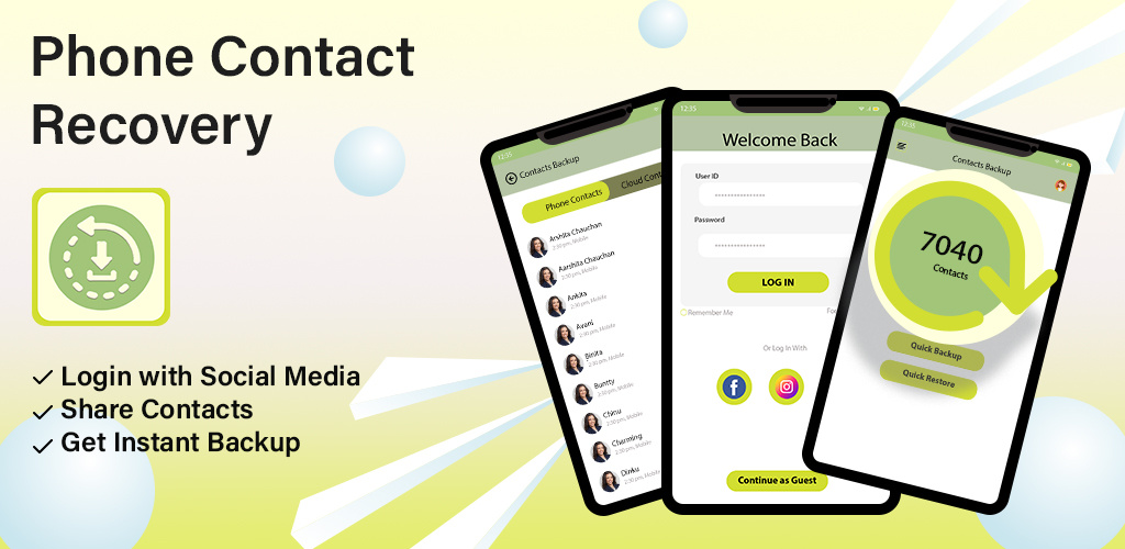 CONTACT RECOVERY APP UI by Nitika Panwar on Dribbble