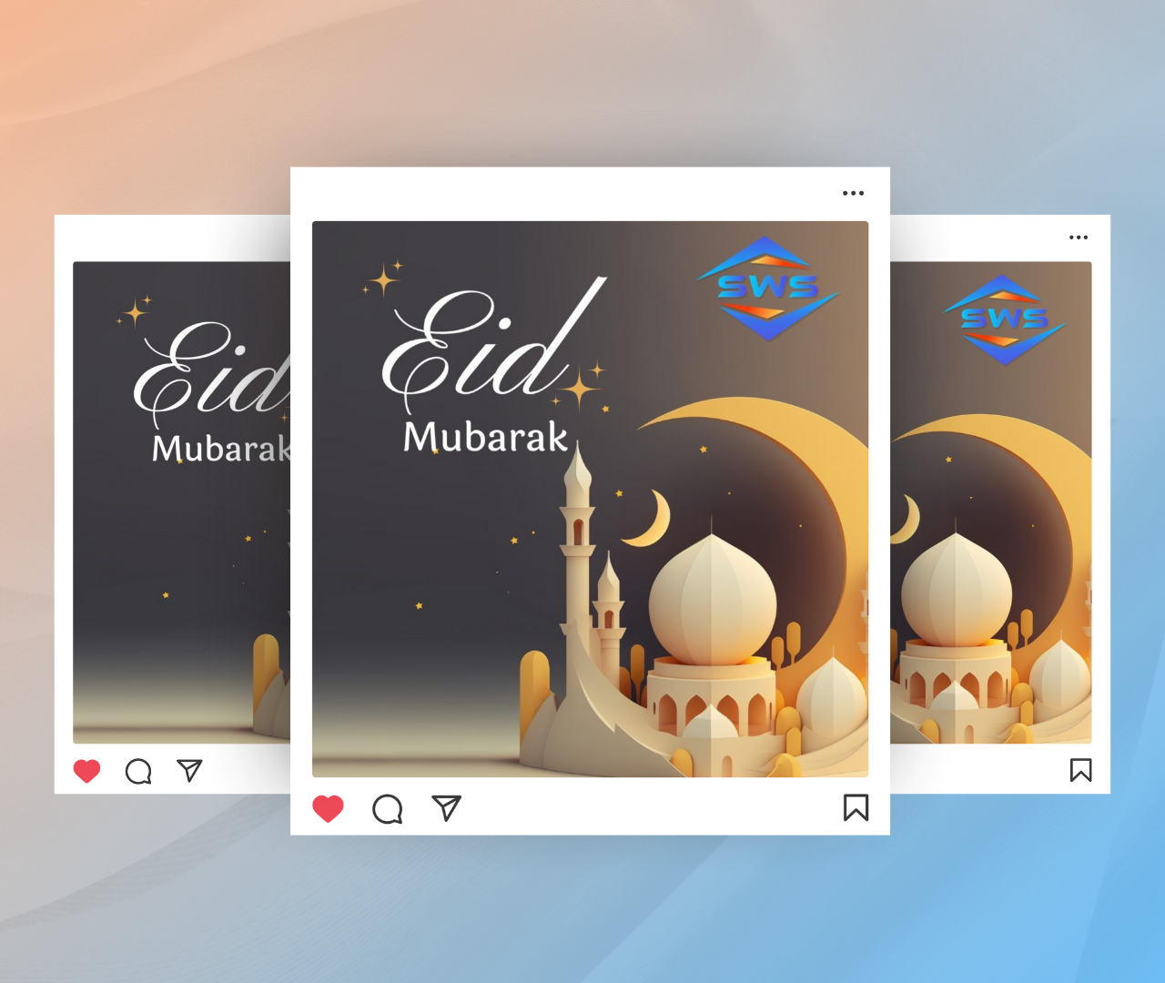 Eid Mubarak Social Media Post Design by Paramjit Kaur on Dribbble