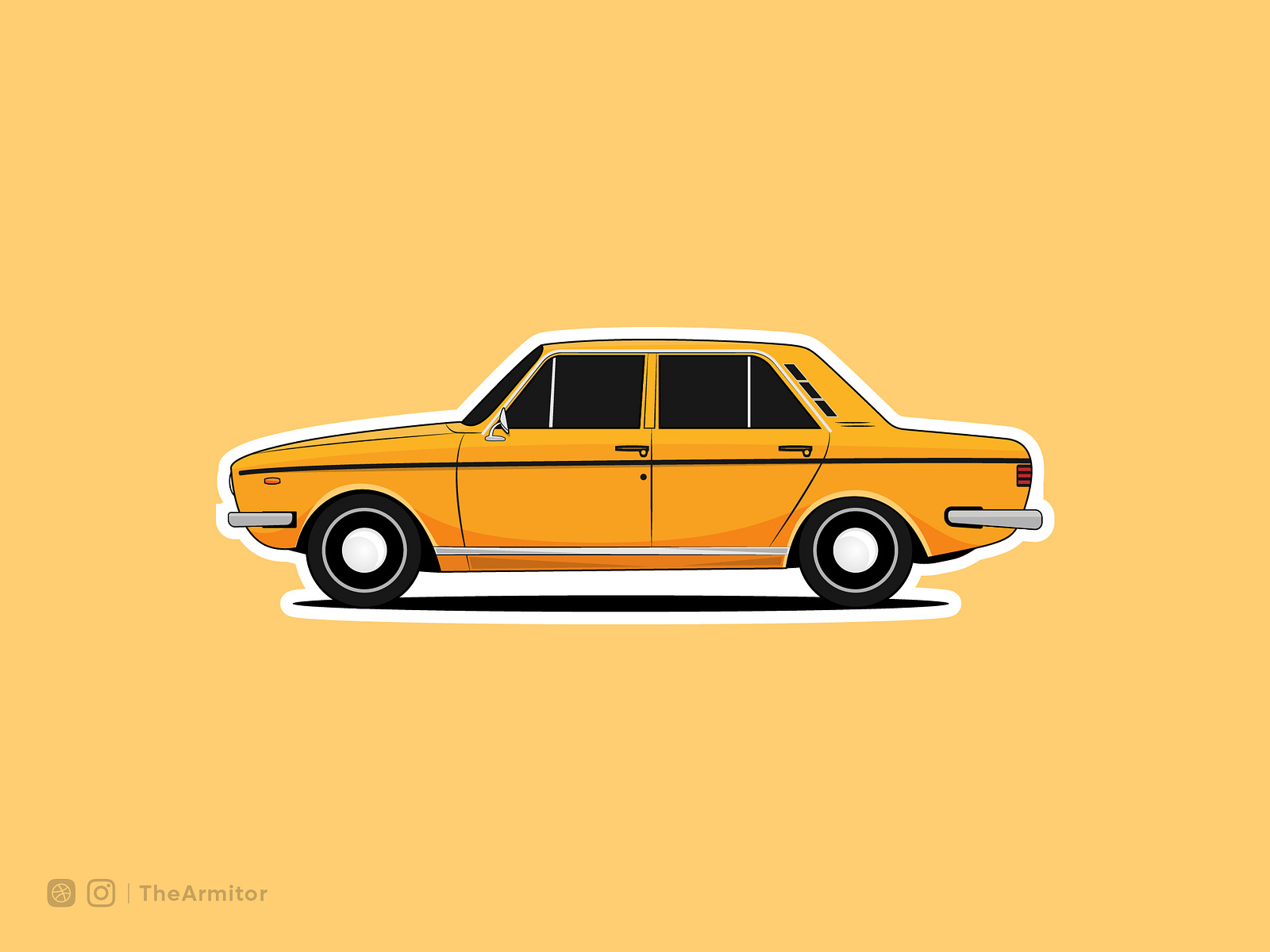 Illustration of Paykan (an old nostalgic vehicle) by Amirreza Minakhani ...