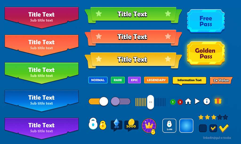 2D Vibrant game Ui Design by Tooba on Dribbble