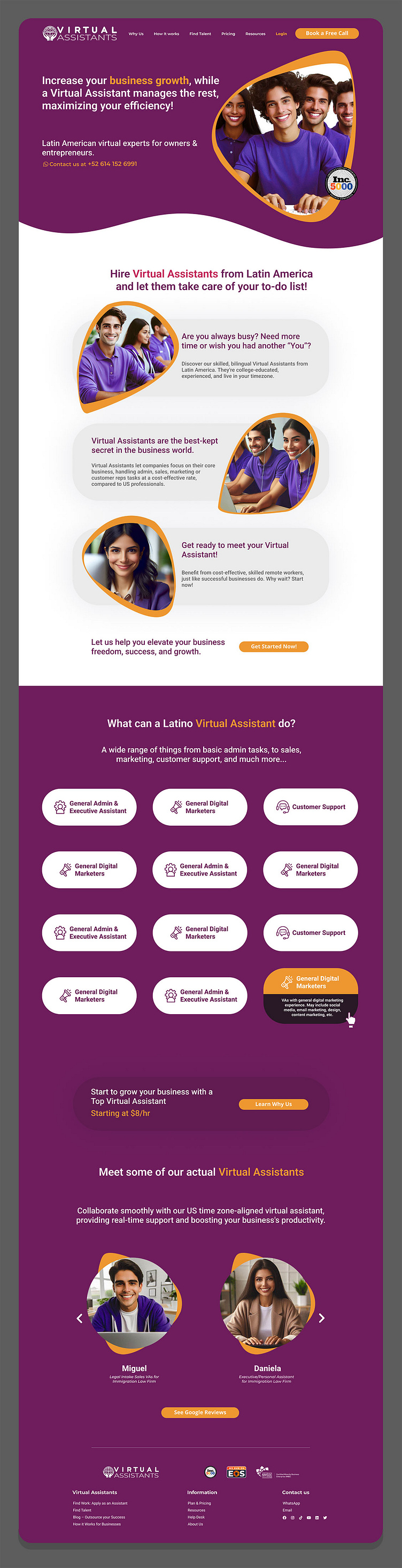 Virtual Assistants Landing Page (Web Design) by Adrian_Salcedo on Dribbble