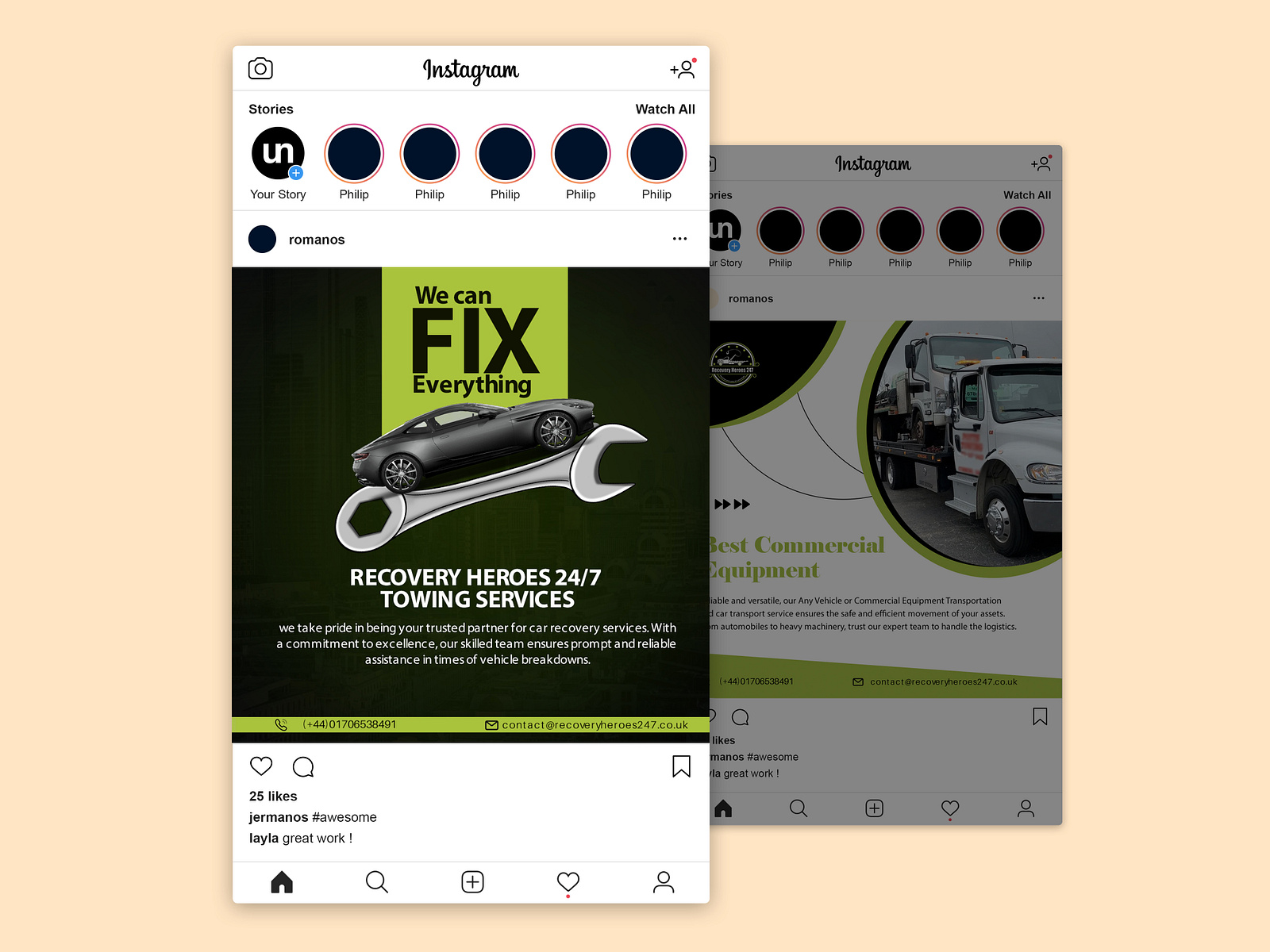 Cars Recovery Social Media Posts by Sahar Naseem on Dribbble