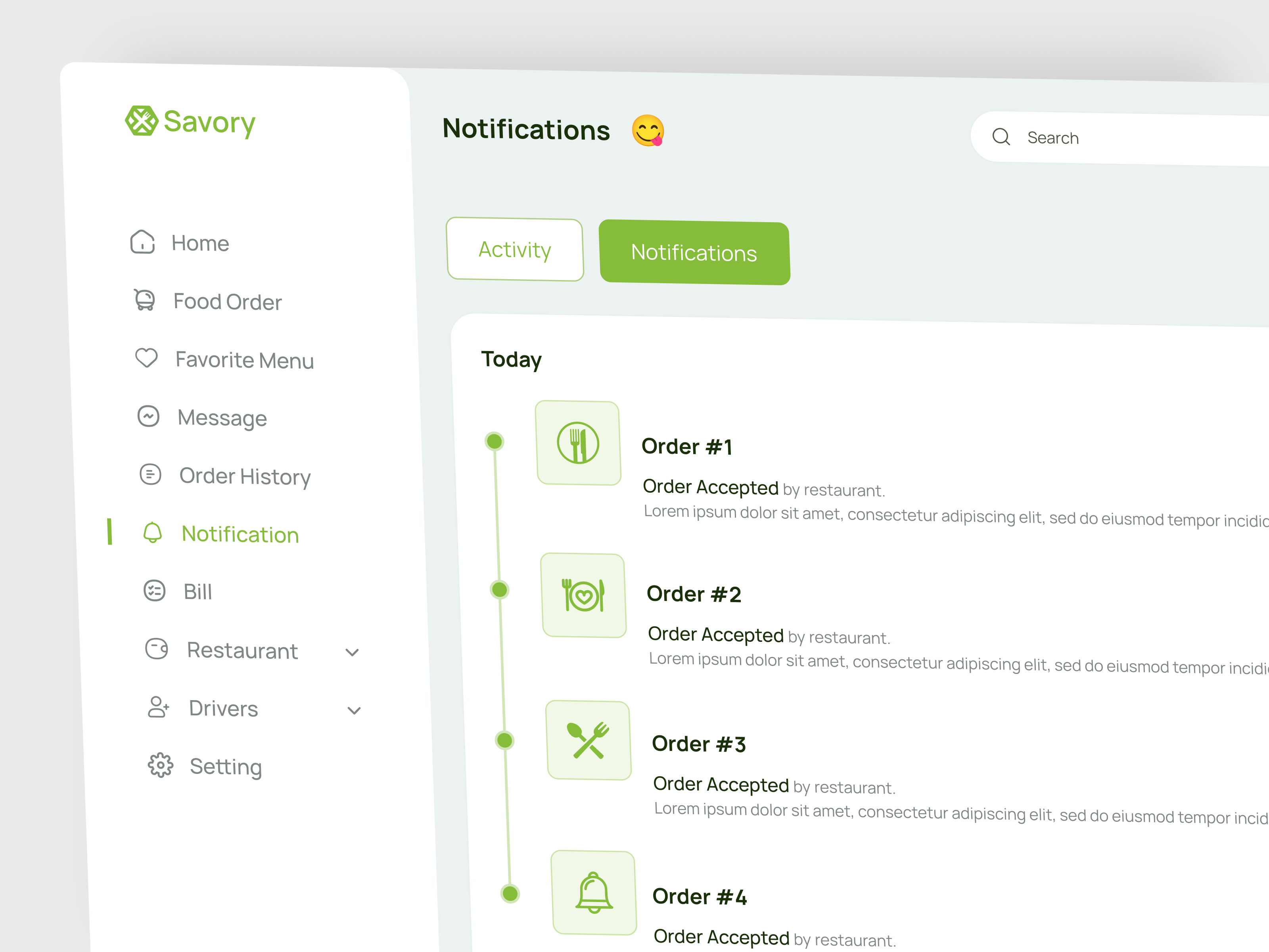 Notification Page Dashboard Design by DesignMinds on Dribbble
