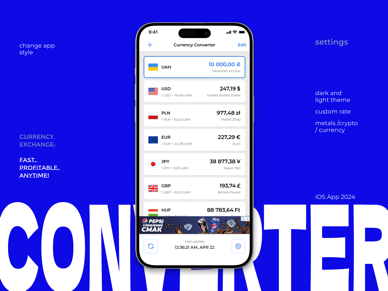 Currency Converter iOS App / UX|UI Design by Yelyzaveta on Dribbble