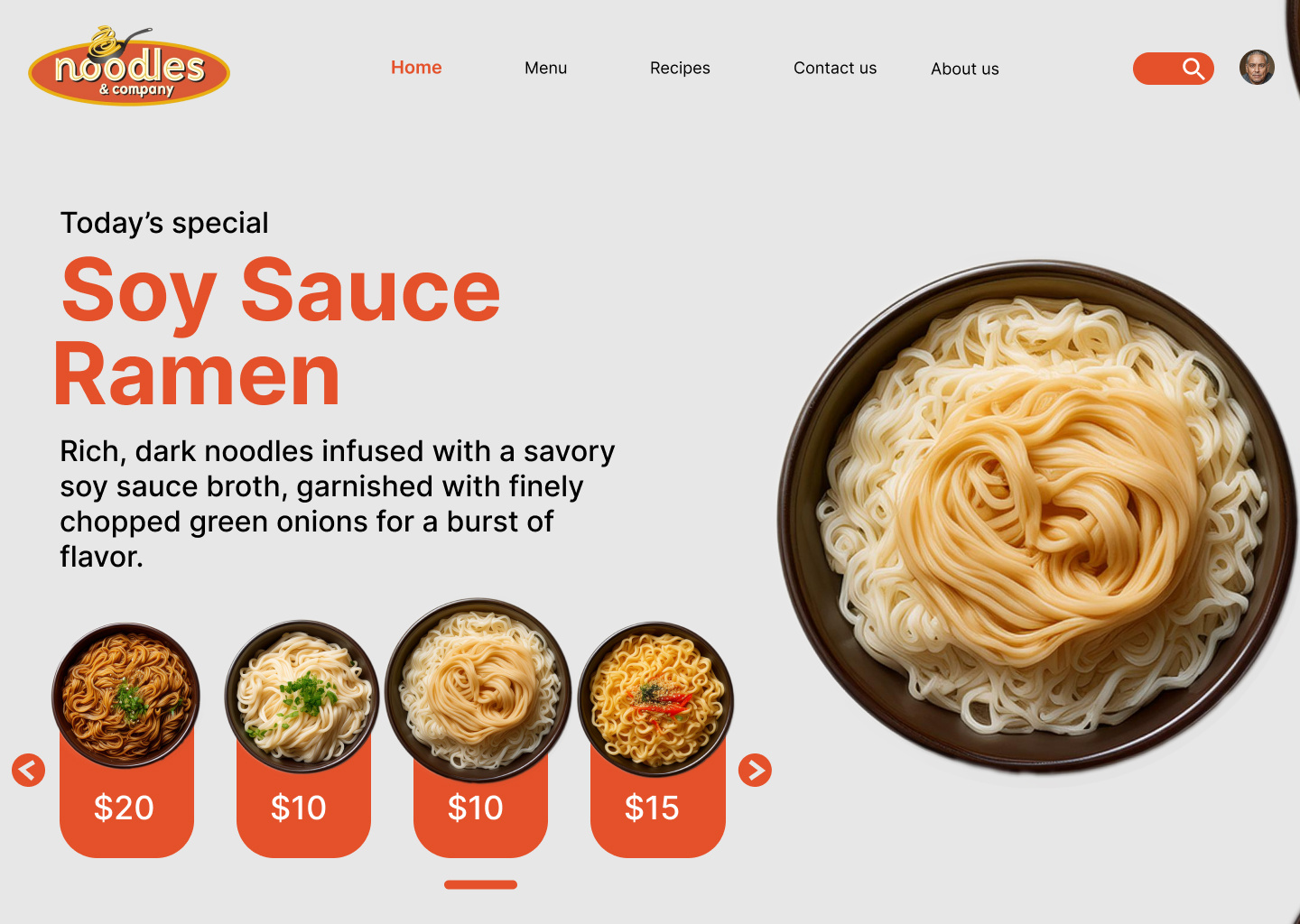 Noodles web page design UI UX by Hussnain on Dribbble