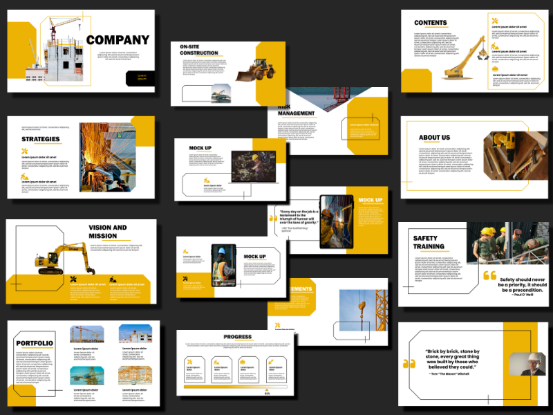 Construction/ Engineering- Pitch deck template by Saman Shaukat on Dribbble
