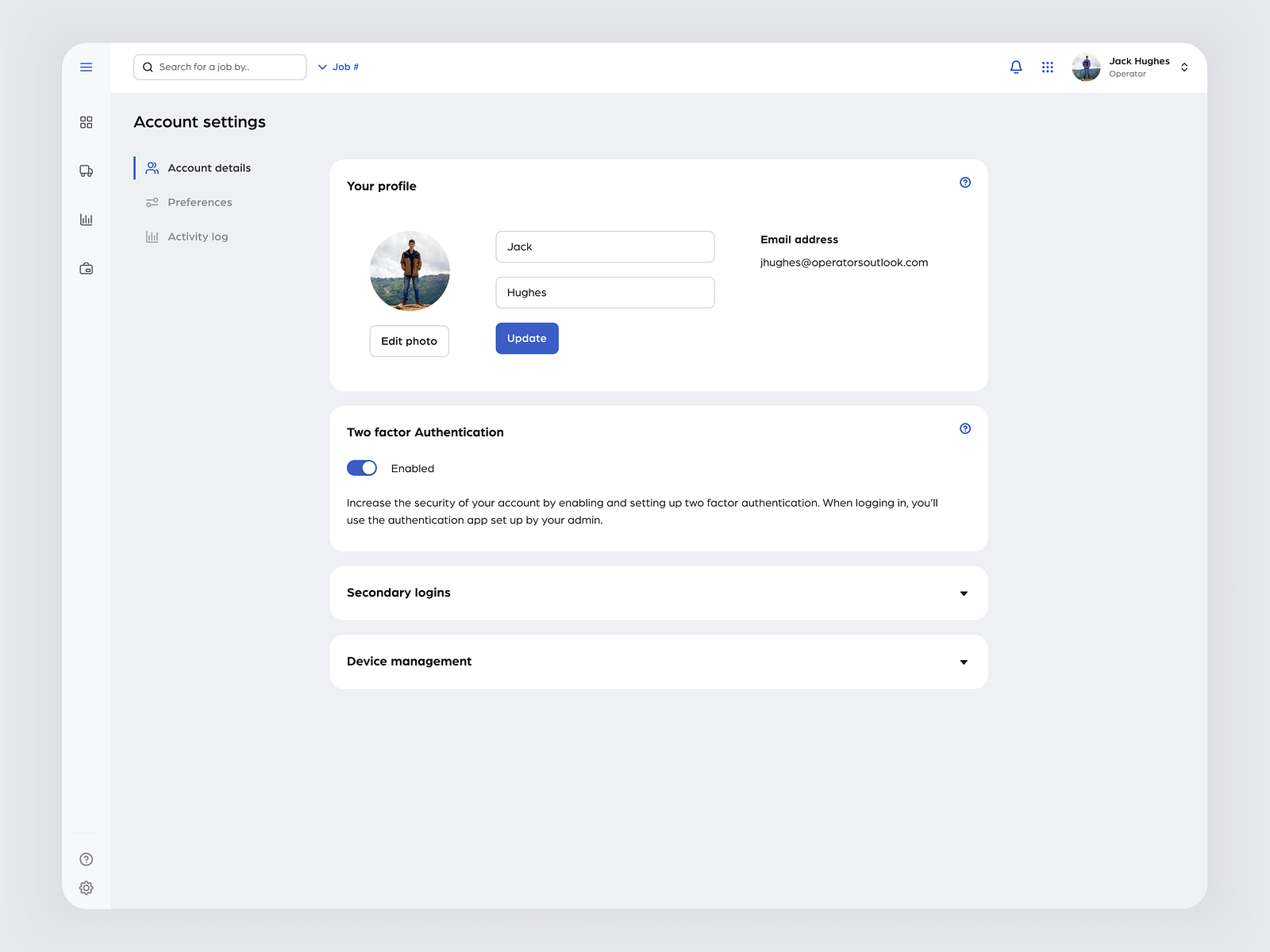 SaaS Platform Account Settings by Nick Hart for OpraDigital® on Dribbble