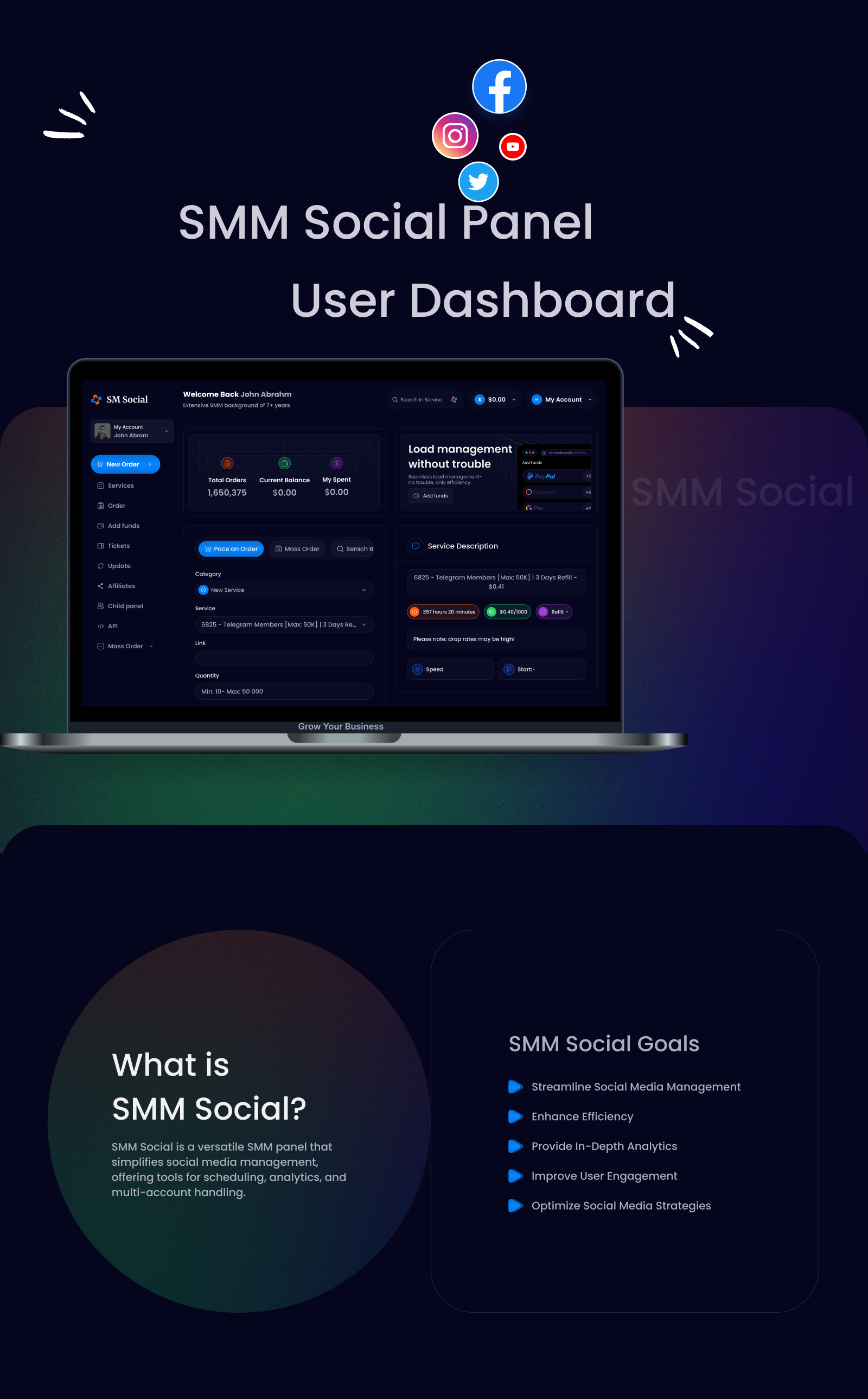 SMM Panel for Social media by Risvy Ahmed on Dribbble