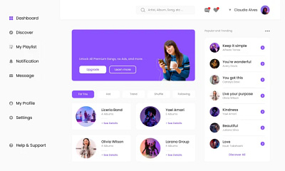 User dashboard panel UI and UX Design Idea by Dedek David on Dribbble