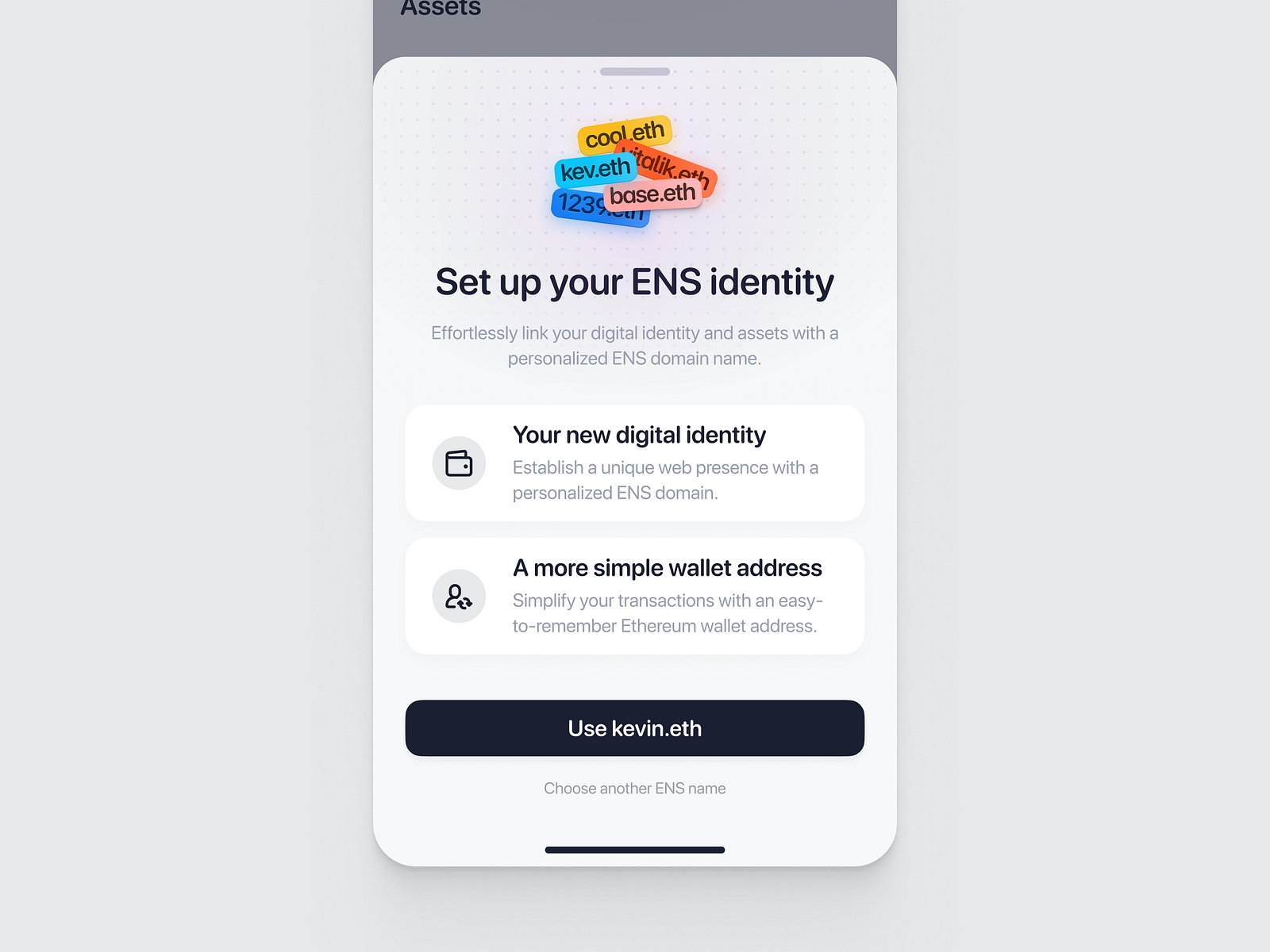 ENS Name / Bottom Sheet by Kevin on Dribbble